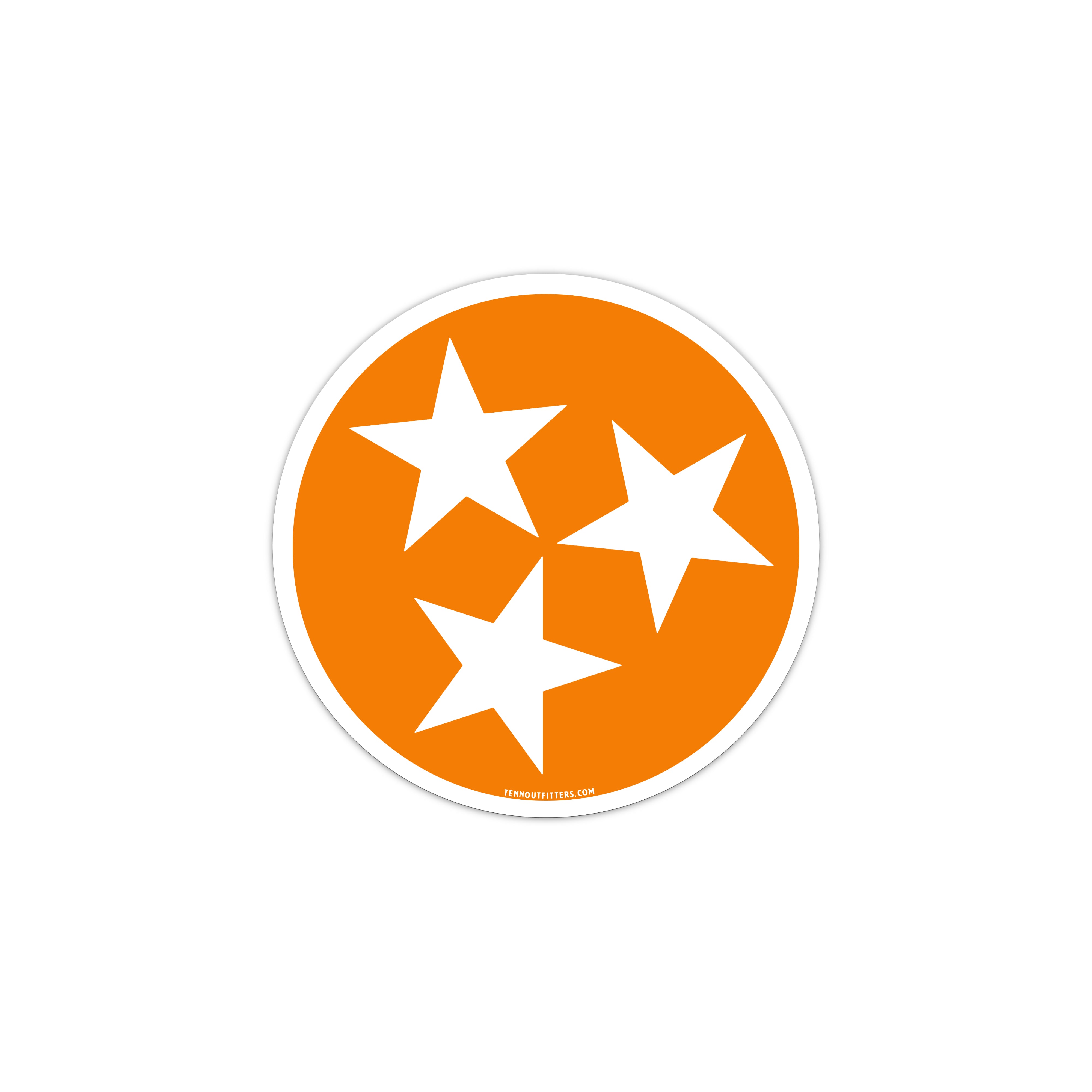 Tennessee Tri Star Sticker - Holler Orange & White | Tennessee Outfitters